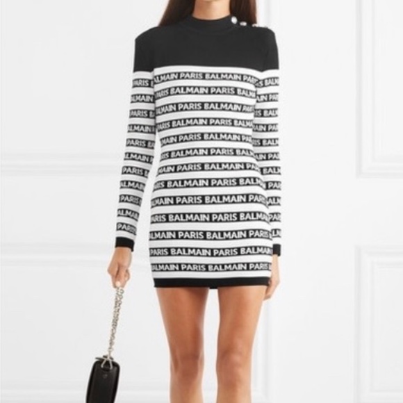 Balmain | Dresses | Balmain Logo Dress | Poshmark